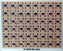 Panzer Leader/Blitz - British Miscellaneous Tanks Counters w/Bulls Eye ...