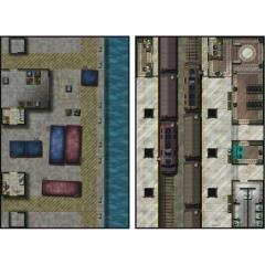 Mighty Maps #1 - Dock/Train Station - Heroclix Map - Noble Knight Games