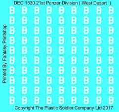 15mm Decal Set - 21st Panzer Division Western Desert - WWII German Mini ...