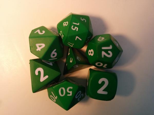 Minion Novelty Dice Squishy Dice - Poly Set - Green (7) MINT | eBay